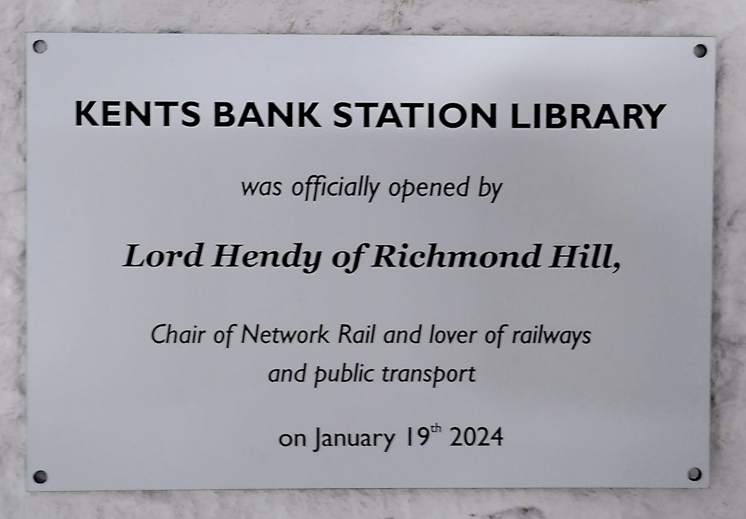 Historic Kents Bank station sign unveiled – Station Library